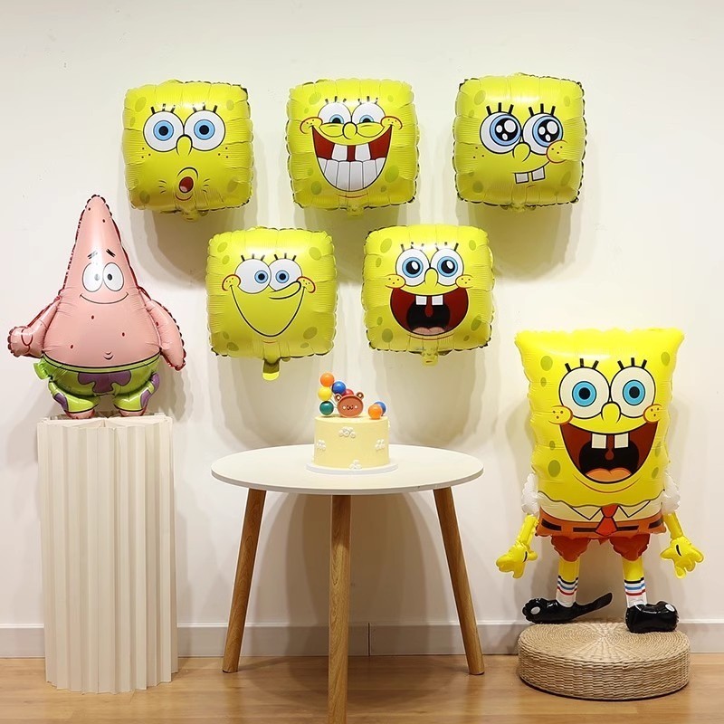 SpongeBob Patrick Star Foil Balloon Children's Toy Happy Birthday Party ...