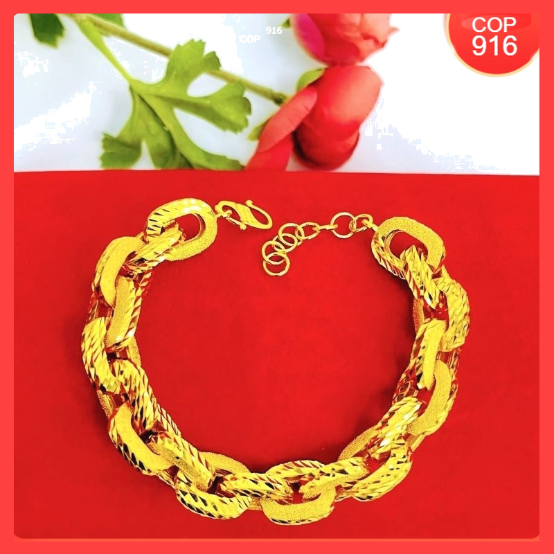 💥 Gelang Tangan SAUH TALI KAPAL CORAK Emas Bangkok Cop 916 Gold ...