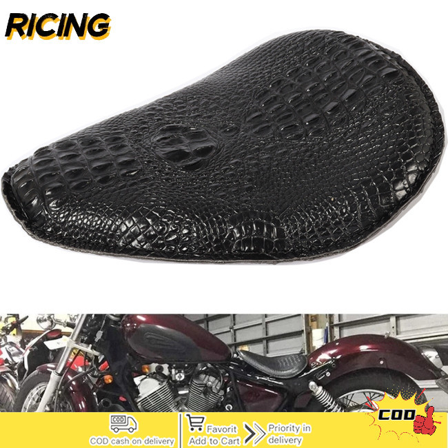 RAM Black Alligator Motorcycle Leather Solo Driver Seat For Chopper ...