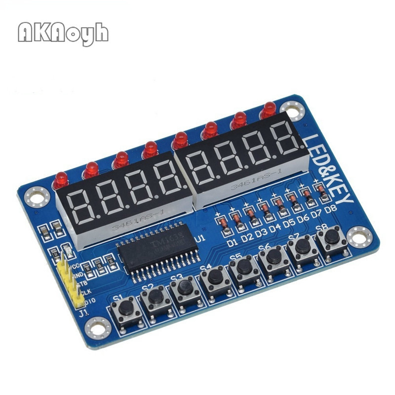 TM1638 Module Key Display For AVR Arduino New 8-Bit Digital LED Tube 8-Bit | Shopee Malaysia