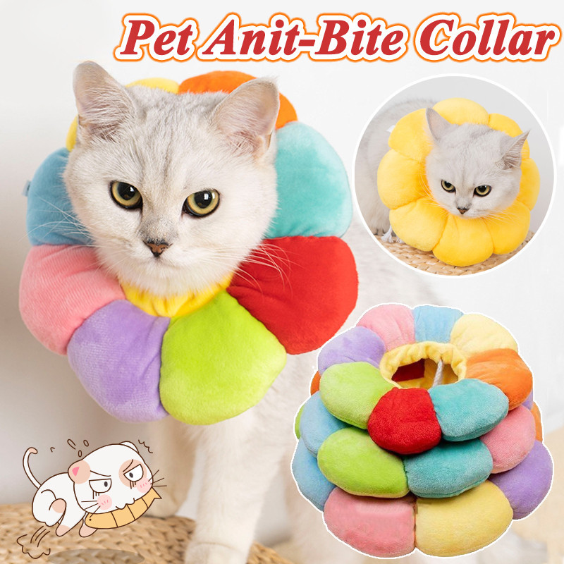 Sunflower Pet Collar Adjustable Anti-Bite Surgery Protection Collars ...