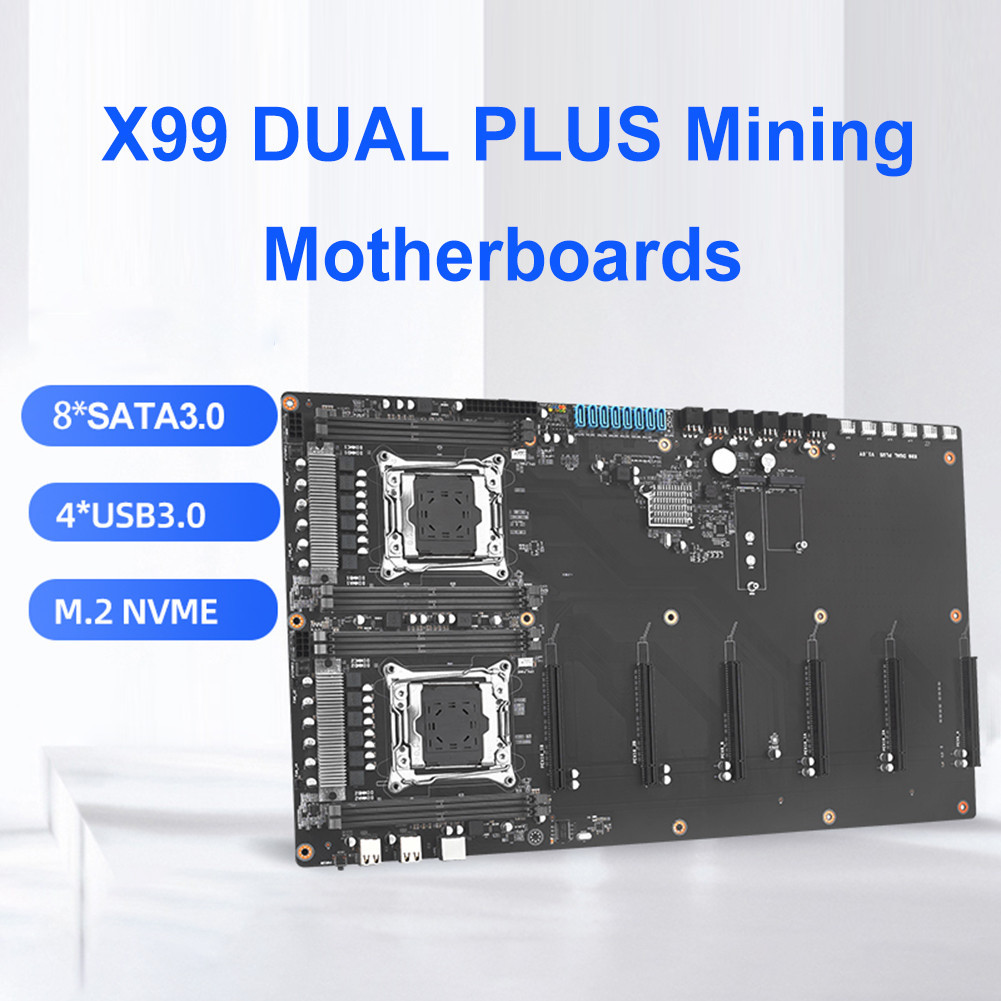 Rain X99 Dual Plus Mining Mainboard Nvme M 2 Lga 2011 3 V3 V4 Cpu