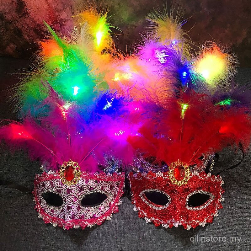 Mask Luminous Halloween Children Dancing Antique Half-Face Princess ...