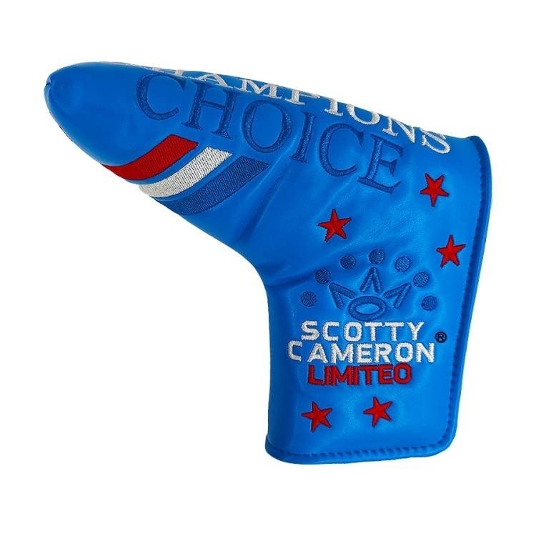 Golf Club Cover Straight Putter Protective Cover Gold Classic Blue ...