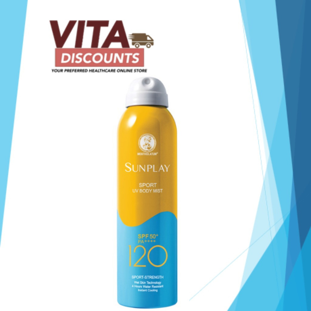 MENTHOLATUM SUNPLAY SPORT UV BODY MIST SPF PA++++ 120 / 50 165ML EXP01/2027 | Shopee Malaysia