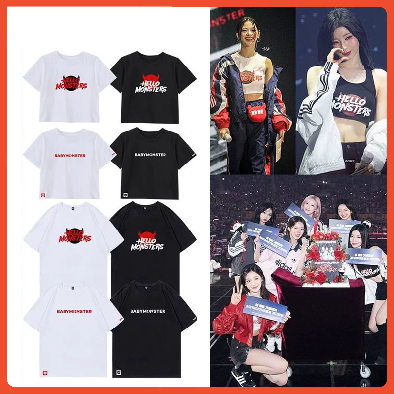 2025 BABYMONSTER 1st WORLD TOUR HELLO MONSTERS Merch Cotton Crop Top ...
