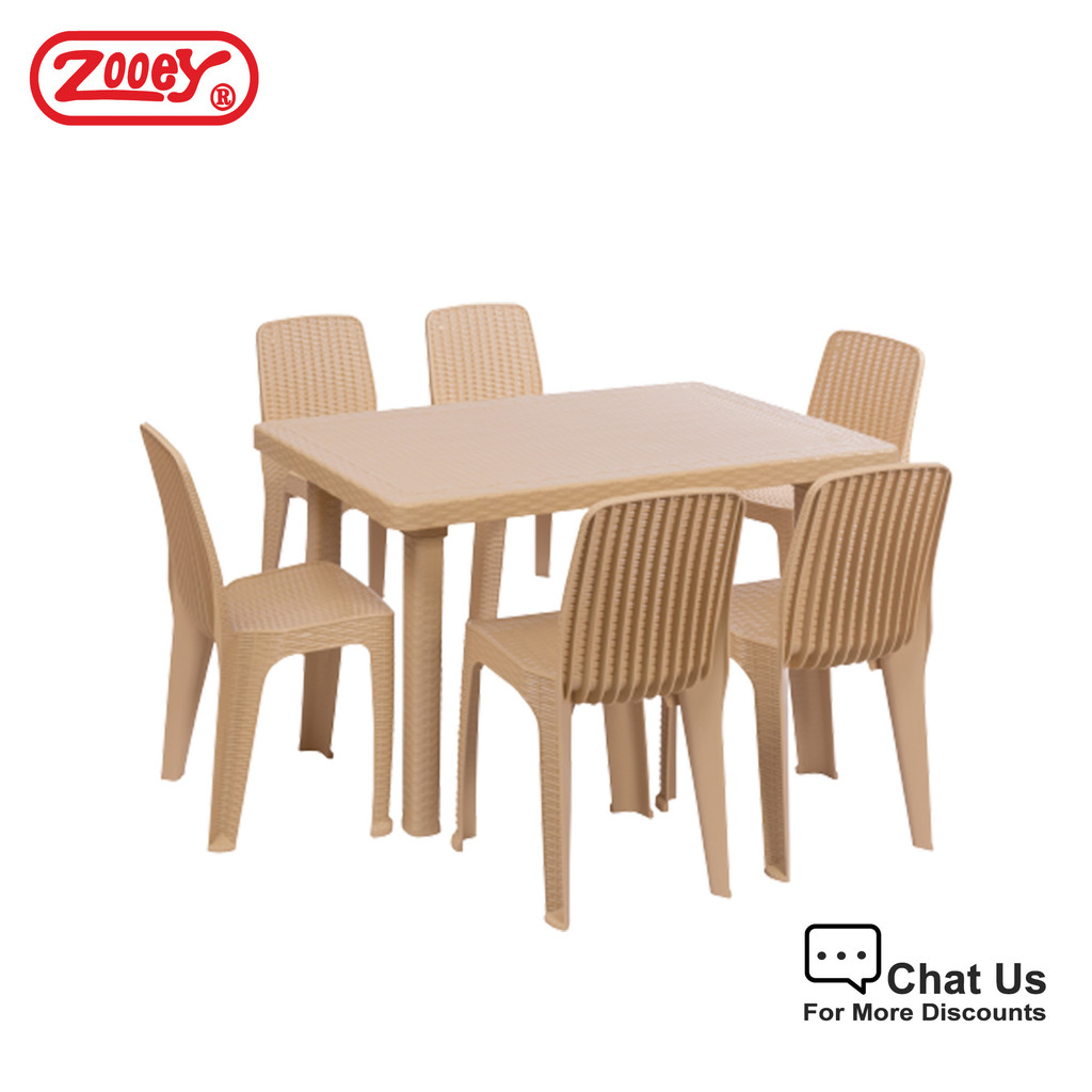 Zooey Rattan Dining Set 6-Seater No. 748 (Tables& Chairs) | Shopee Malaysia