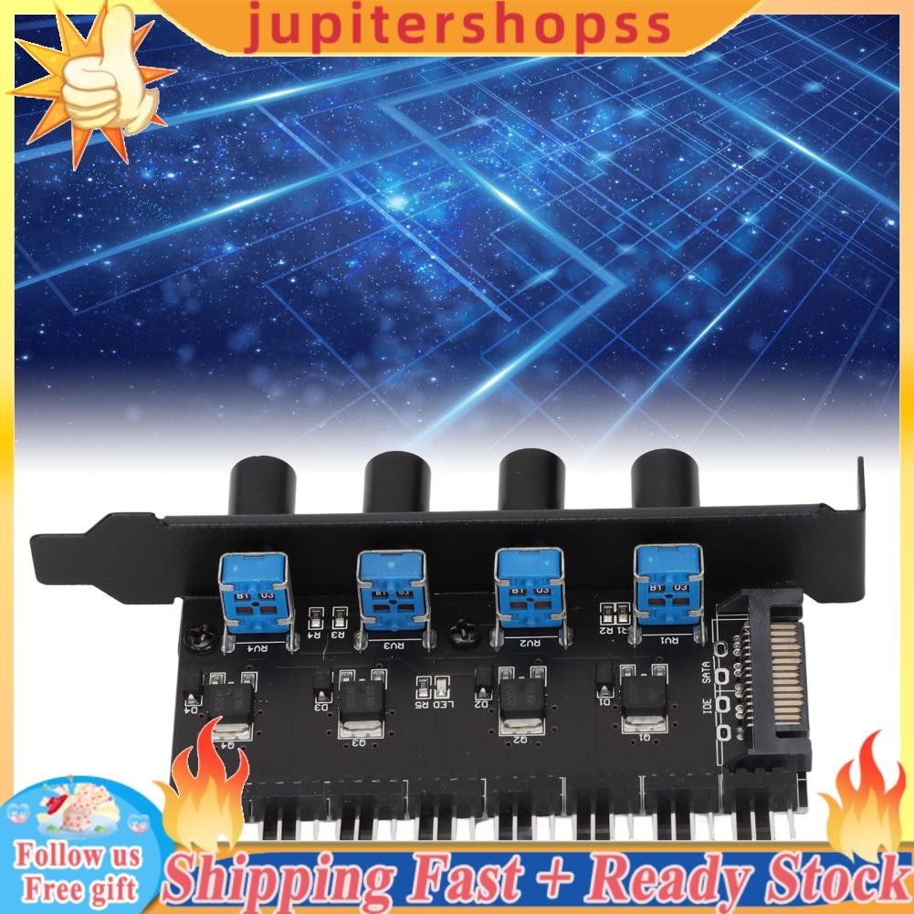 Jupitershopss ASHATA PC 8 Channels Fan Hub 4 Knob Cooling Speed Controller Chassis CPU for HDD ...