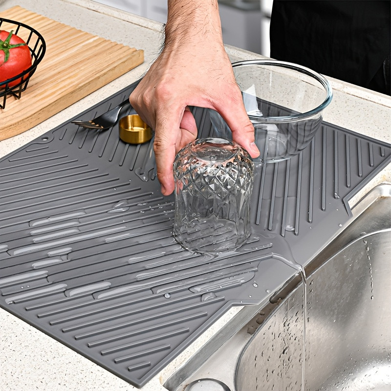 Oversized Kitchen Sink Silicone Drain Mat Dining Table Countertop ...