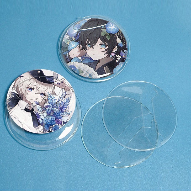 Badge protective cover PVC transparent circular 58 75mm bar protection ...
