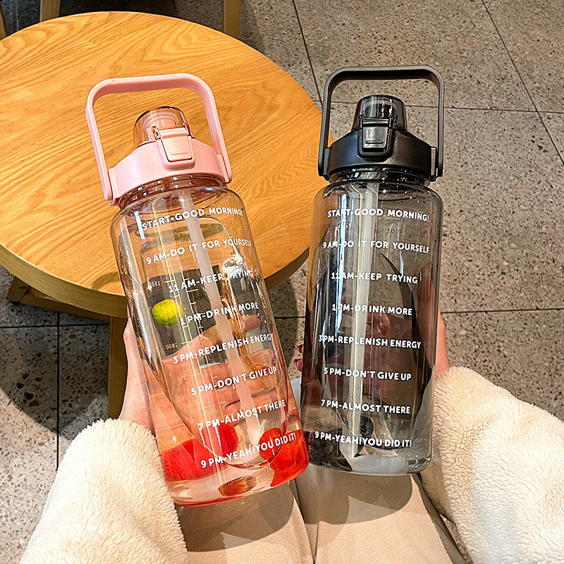 Motivational 2L Drinking Bottle Free 2D Stickers Viral CLEAR 2000ML 2 ...