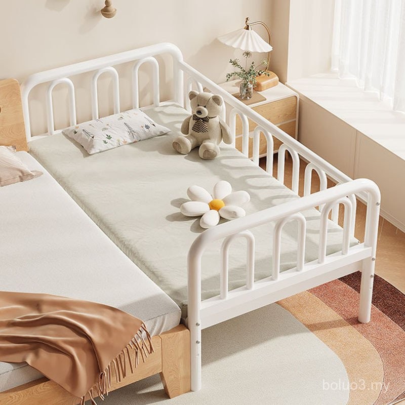 Wrought Iron Children's Bed Splicing Bed k Crib with Guardrail Baby Bed ...