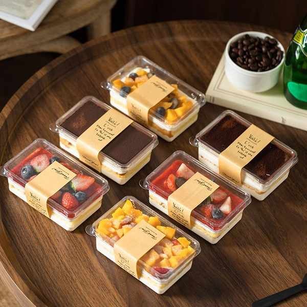bread box packaging Kotak tiramisu, susu kedelai telus dengan penutup ...