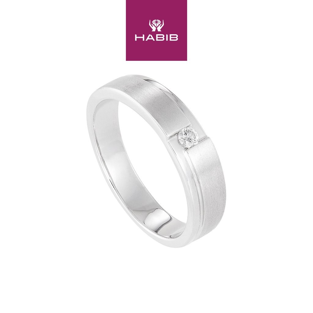 HABIB Tension Set Round Diamond Men's Ring in 925/Silver Palladium ...