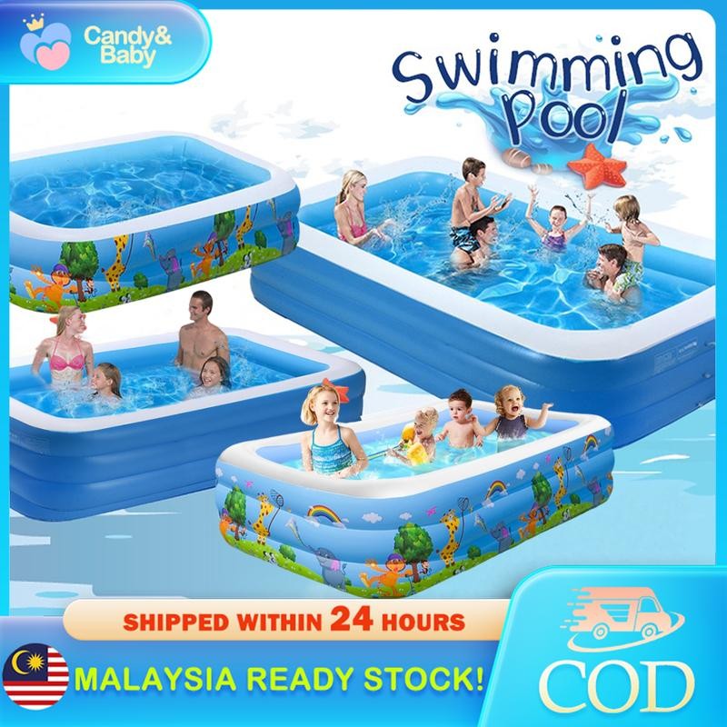 RREE SHIP Inflatable Swimming Pool Murah Extra Large Rectangle Kids ...