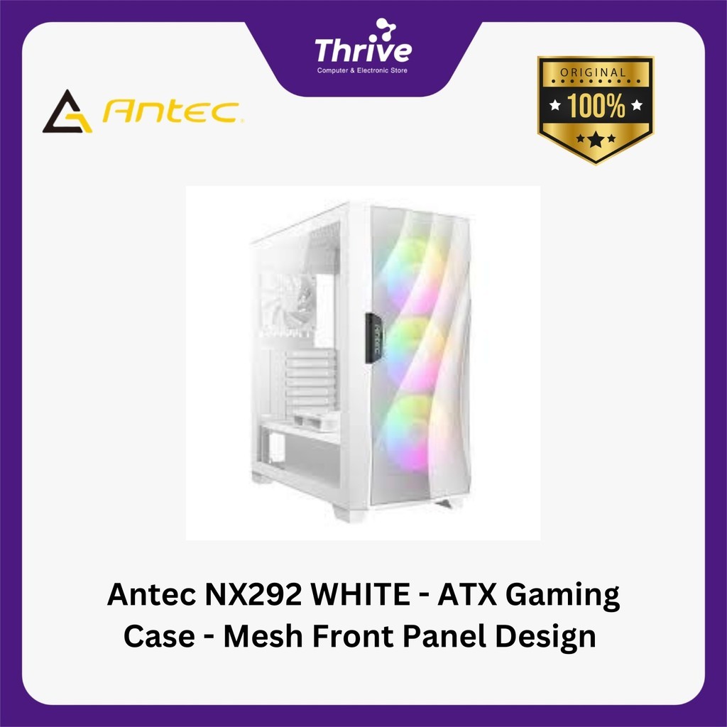 Antec NX292 WHITE - ATX Gaming Case - Mesh Front Panel Design ...