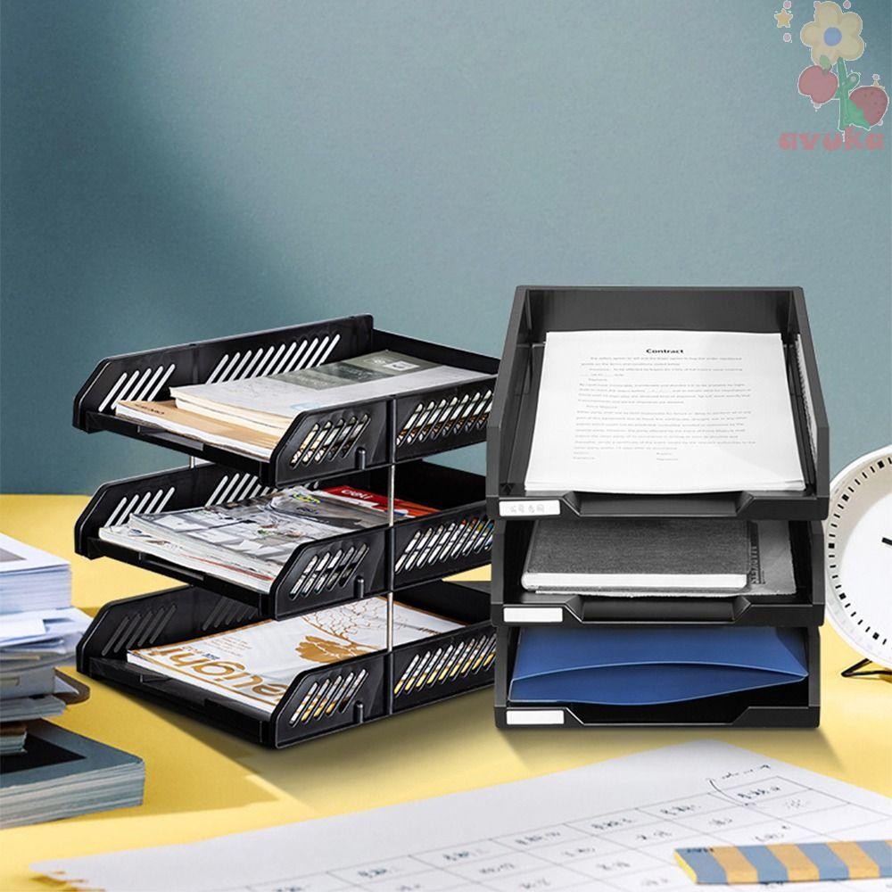 AVUKA Three-layer File Rack, Desktop Organizer File Organizer A4 File ...