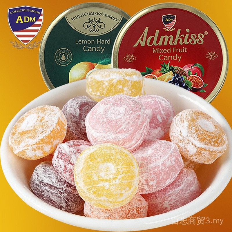 Malaysia ADM Mixed Fruit Flavor Hard Candy Tin Box Lemon Flavor Hard ...