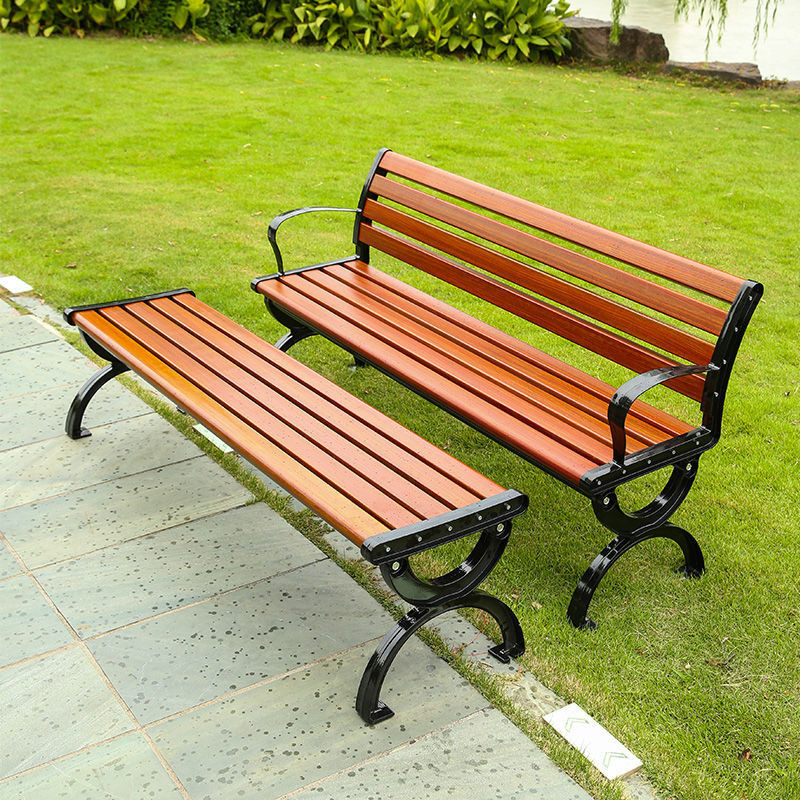 Park Chair Outdoor Leisure Solid Wood Bench Plastic Wood Public Seat ...