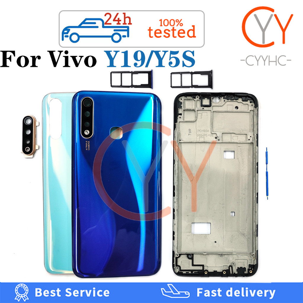 For Vivo Y19 / Y5S LCD Front Frame Bezel Back Battery Cover + Middle ...