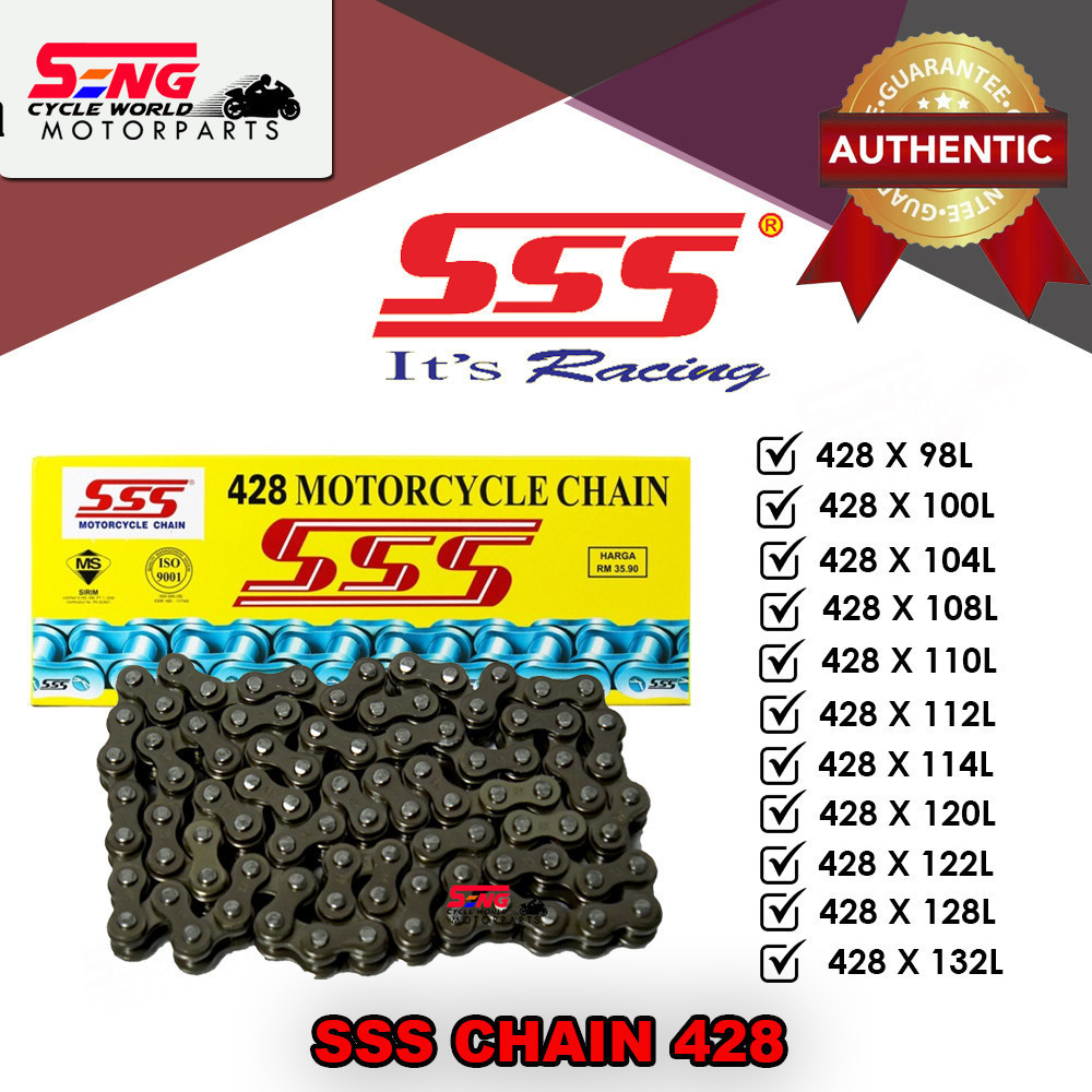 SSS MOTORCYCLE CHAIN 428 | Shopee Malaysia