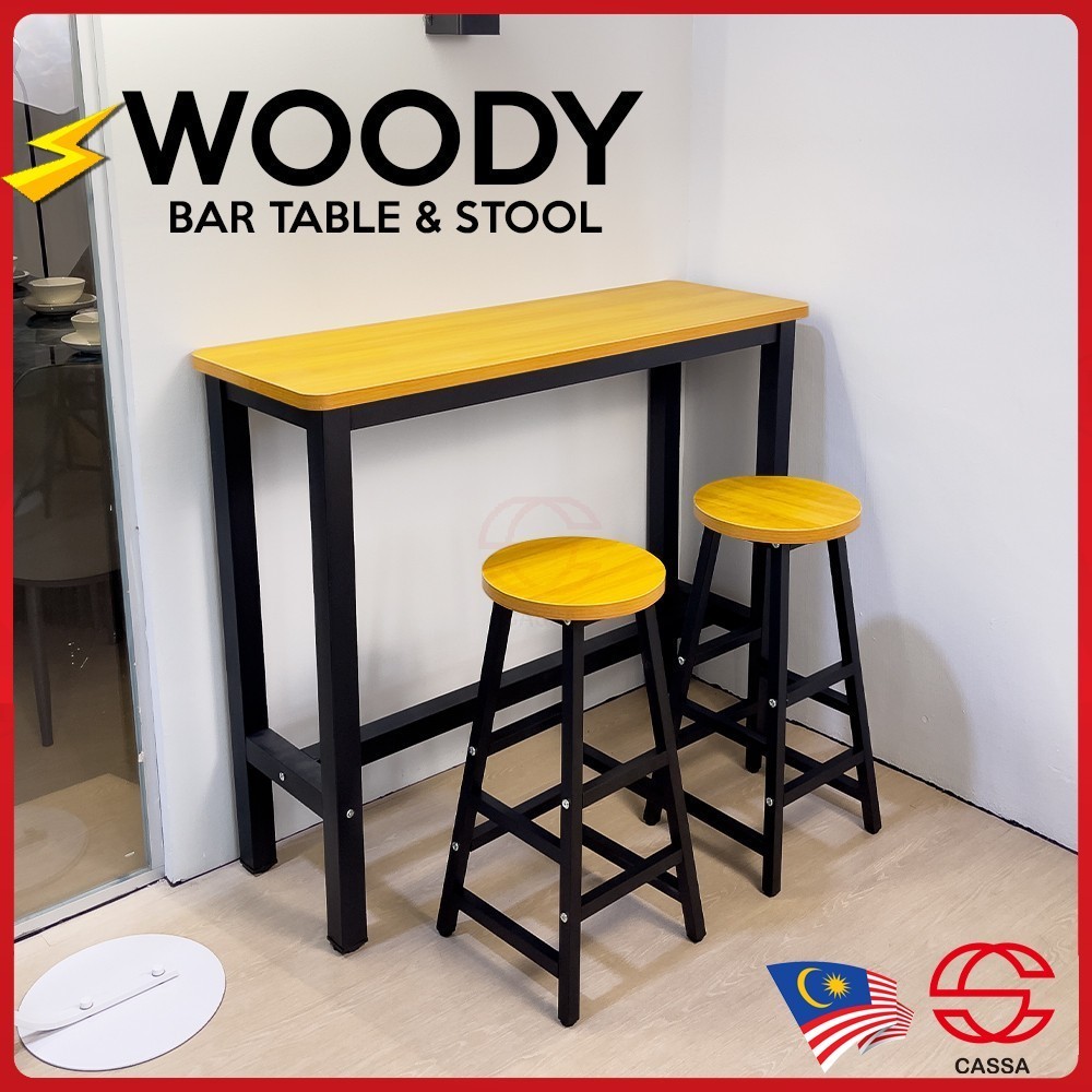 Cassa WOODY Bar Chair Stool Bar Table Dining Set with Sturdy and Strong ...