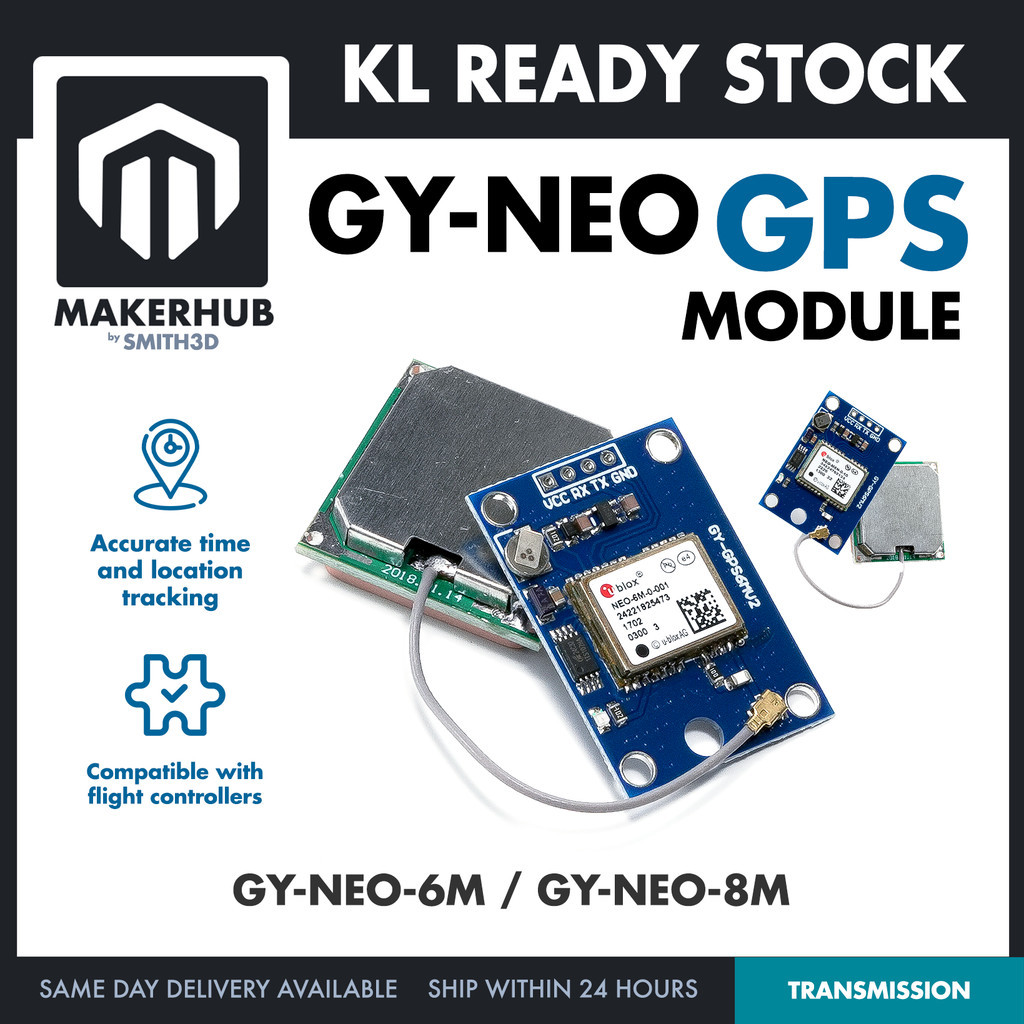 GPS Module GY NEO 6M/8M with Ceramic Antenna Time and Location Tracking ...