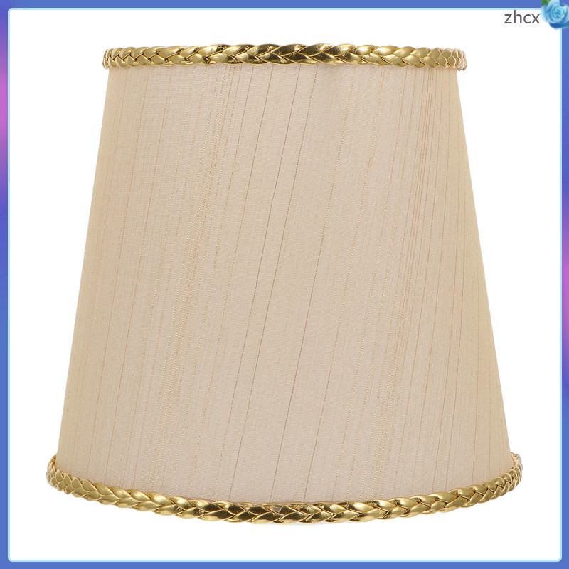 Cloth Lamp Shade Table Desktop Decor Clip-On Lampshade Fabric White ...