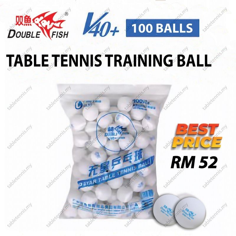 Double Fish V40+ 100's 40+mm Table Tennis Balls Training Bola Bola Ping Pong Economical Pack ...