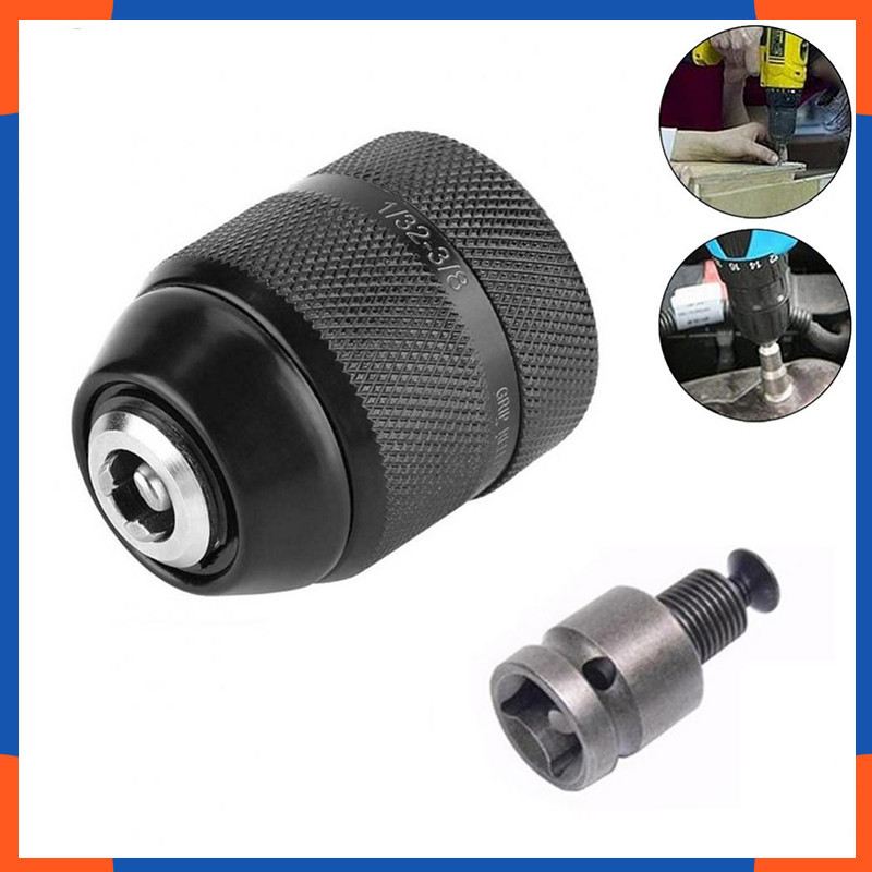0.8MM-10MM 3/8-24UNF Drill Chuck Head Set Electric Drill Part DIY Power ...
