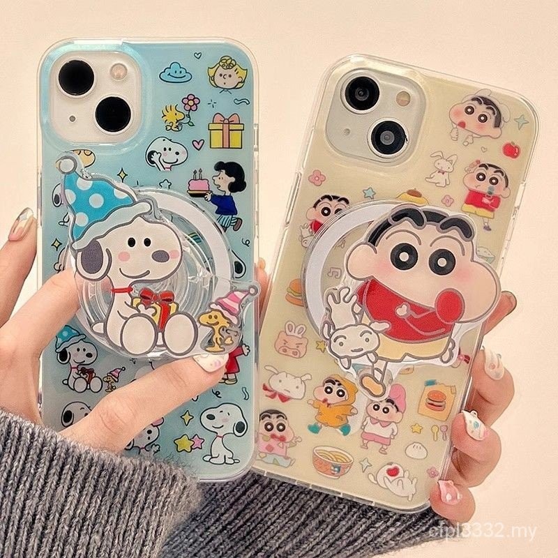 PopSockets Slide Stretch PopGrip 手机支架 可爱卡通小新带磁吸苹果15promax手机壳13/14Plus ...