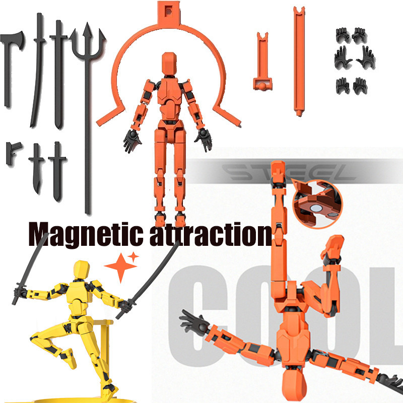 Magnet Lucky 13 Action Figure 3D Printing Movable Joint Magnetic ...