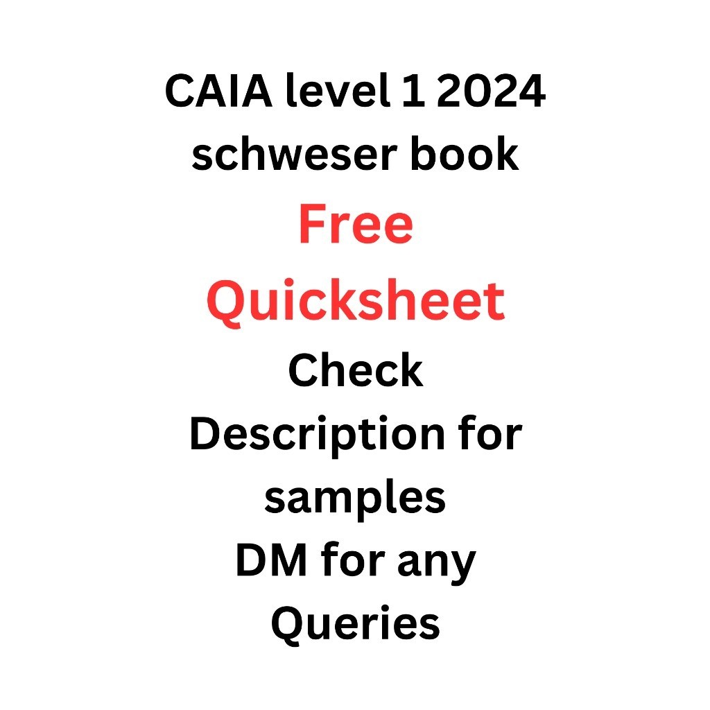 CAIA level 1 2024 schweser books (Free Quicksheet) | Shopee Malaysia