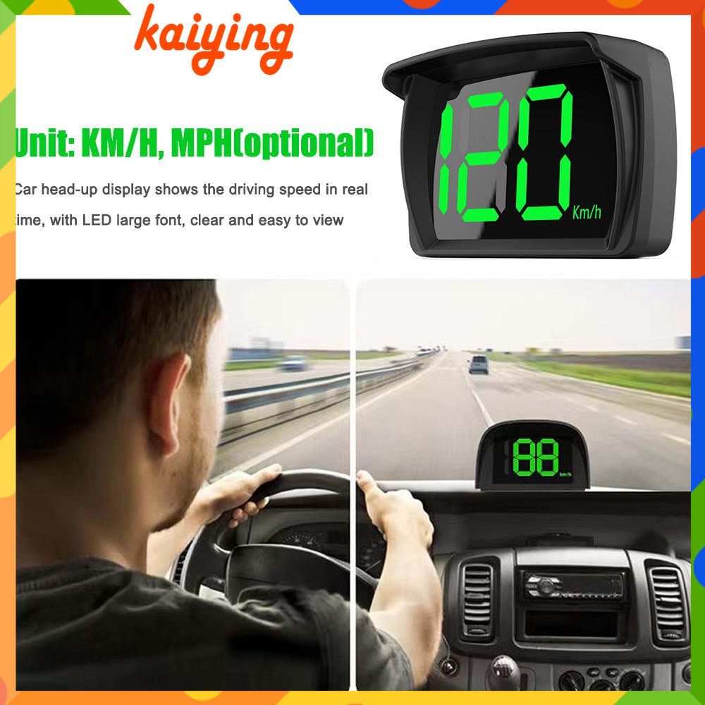 Car HUD Headup Display KM/H MPH GPS Digital Speedometer with LED Large ...