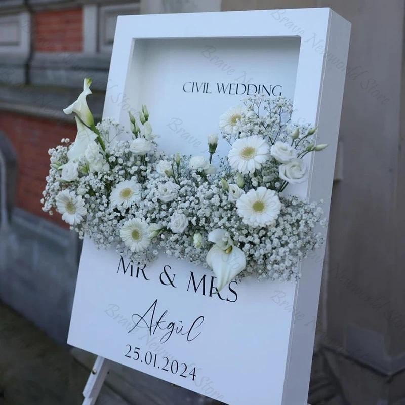 DIY Flower Box Welcome Sign Baby in bloom Decor White Floral Box ...