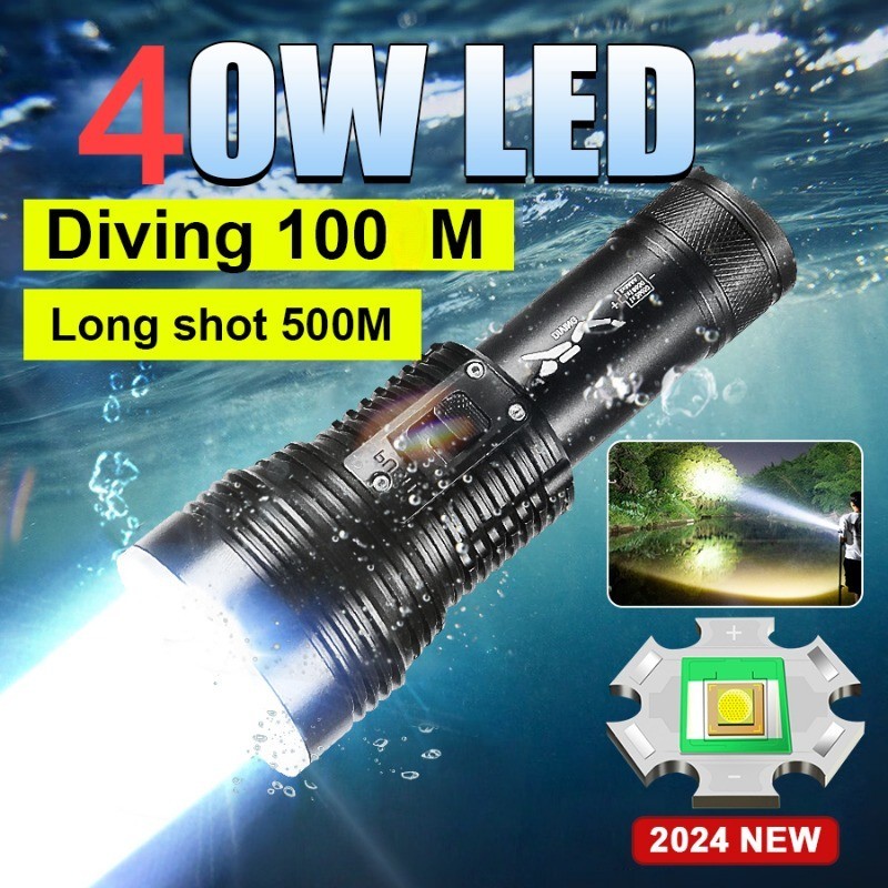 New Scuba Diving Flashlight Underwater Waterproof Dive Flashlights ...
