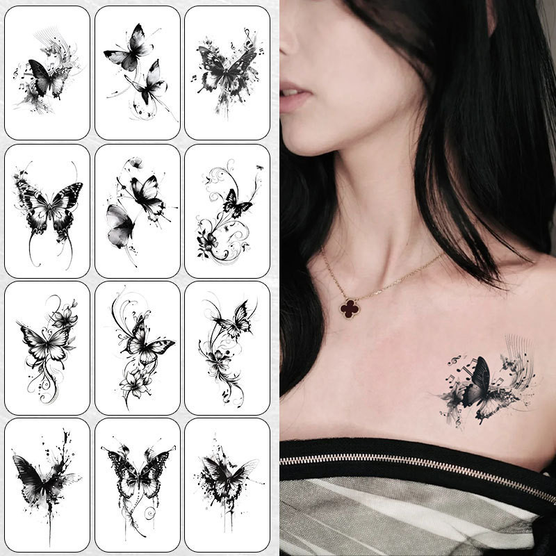 Butterfly Tattoo Sticker Waterproof Long Lasting Minimalist Tattoo ...