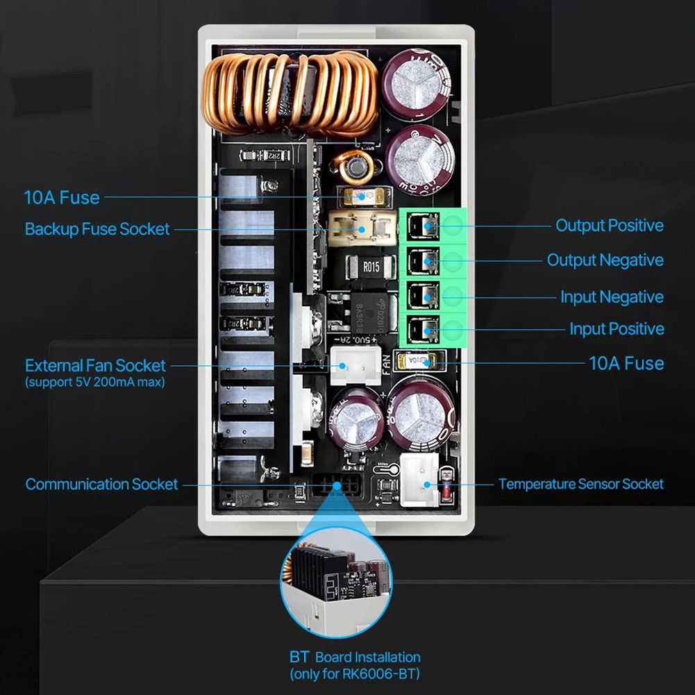 Rain RK6006/RK6006-BT DC DC Step-Down Module Converter 60V 6A Voltage ...
