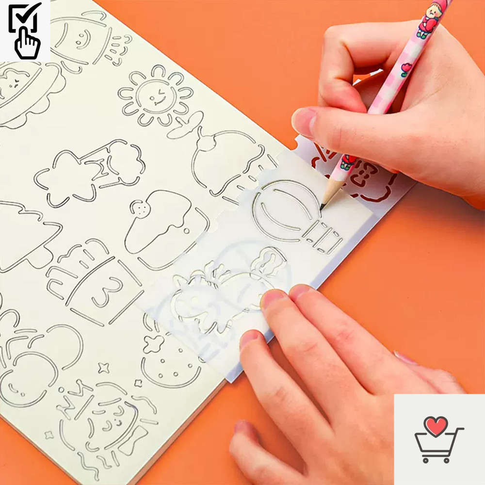 MBR Cartoon Hand-painted Lace Ruler DIY Art Craft Drawing Tools ...