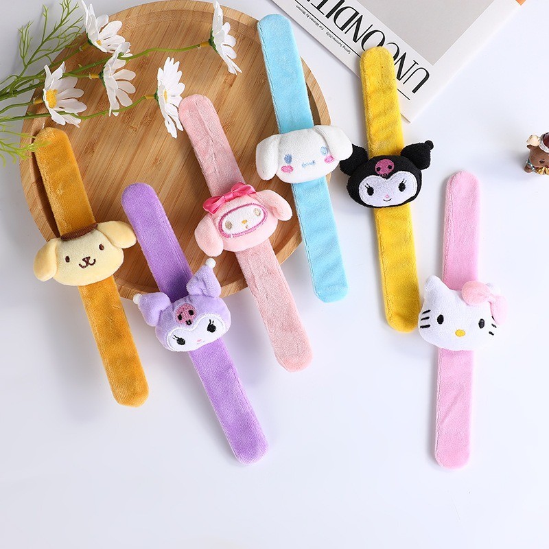 Sanrio Plush Slap Snap Wrap Wristband Hand Ring Cartoon My Melody ...