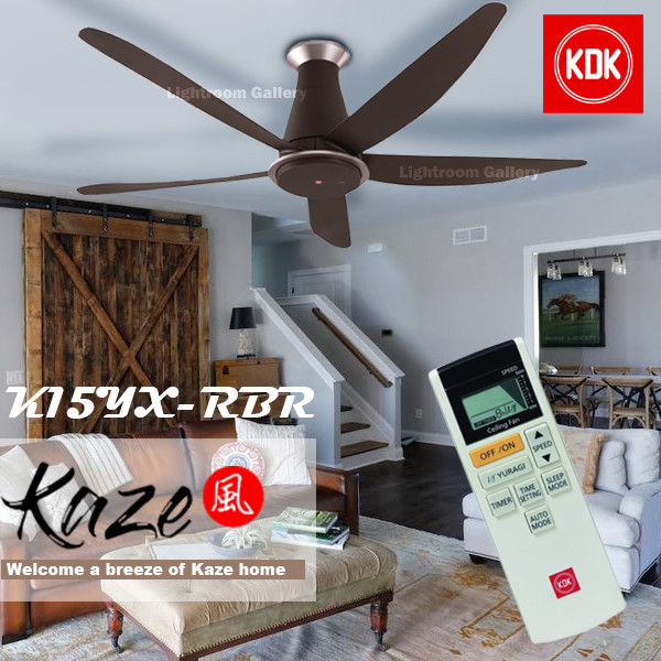 KDK Kaze K15YX 60 INCH DC CEILING FAN / K15YX-RBR / K15YX-QBR 5Blade ...