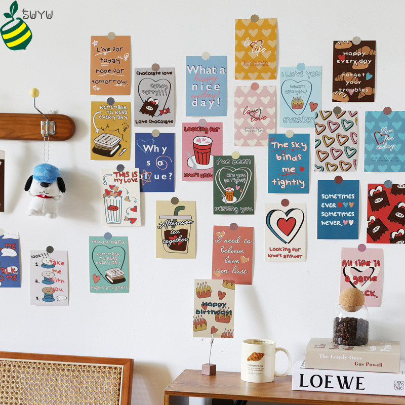 30 Sheets Inspirational Love & Motivation Cards - Self-Adhesive Wall ...