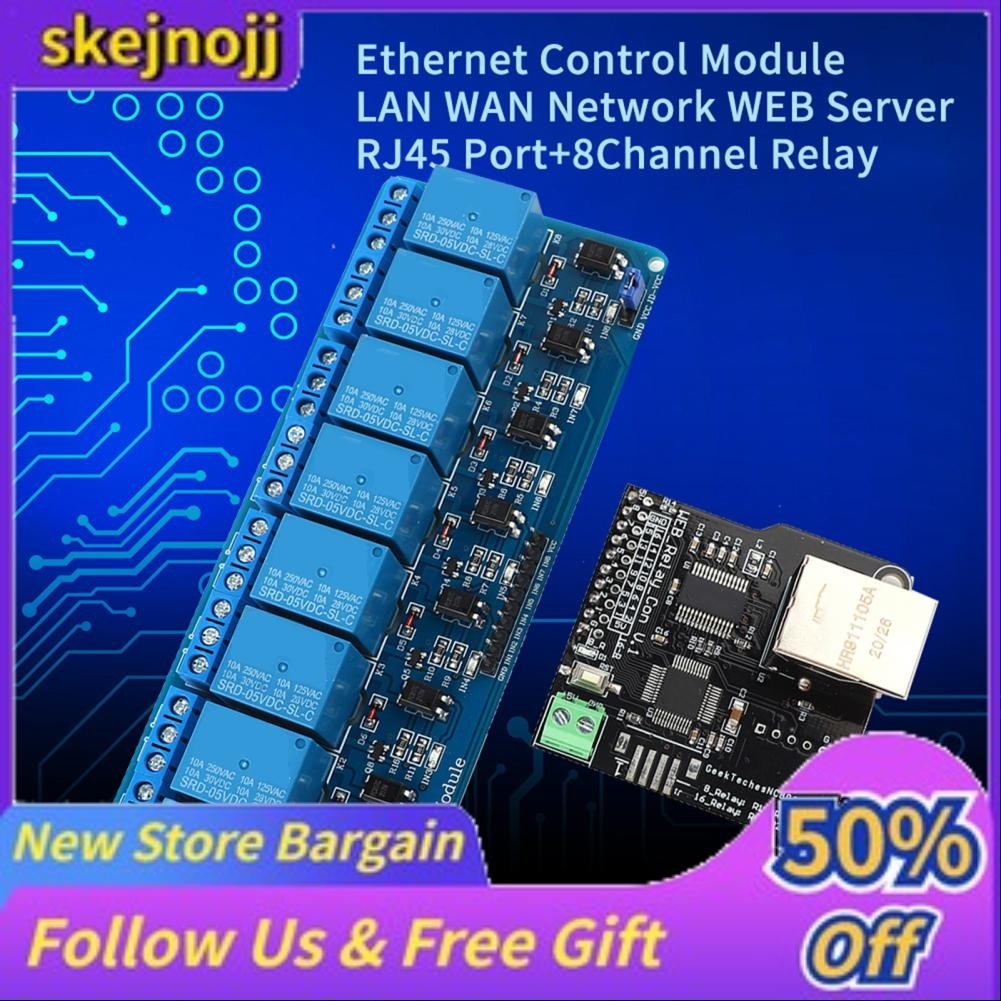 Skejnojj Ethernet Control Module LAN WAN WEB Server RJ45 Port+8Channel Relay Controller Board ...