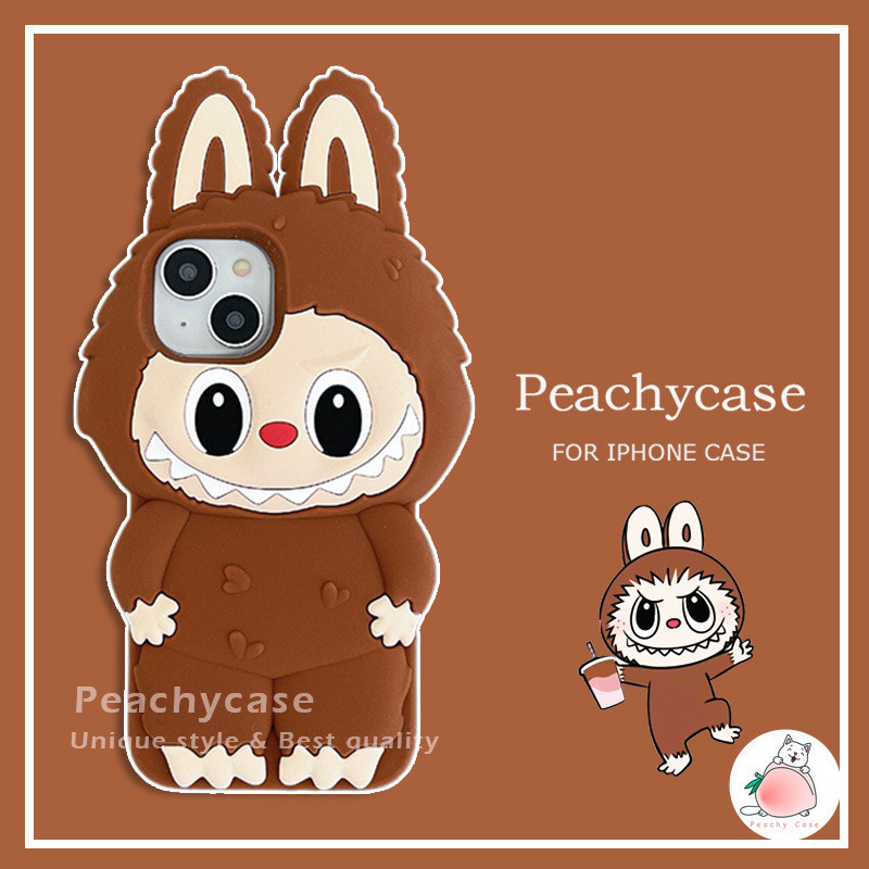 3D Cartoon Popmart Brown Labubu Monster Phone Case Compatible for ...