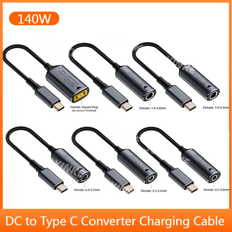 140W DC to Type C PD Cable Universal DC Jack 7.4x5.0 5.5x2.1 4.5x3.0mm ...