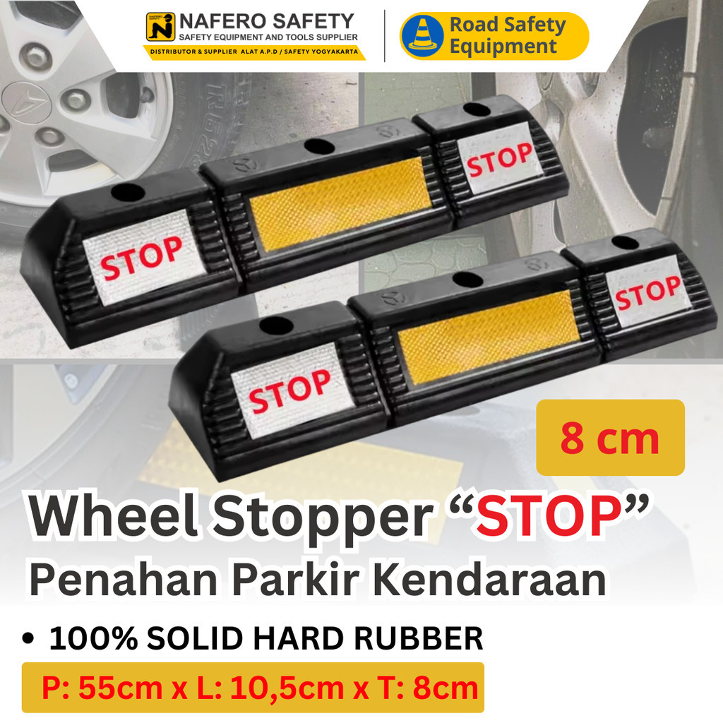 Car Tire Wedge Rubber Wheel Stopper Scothlight STOP Height 8 cm Car ...