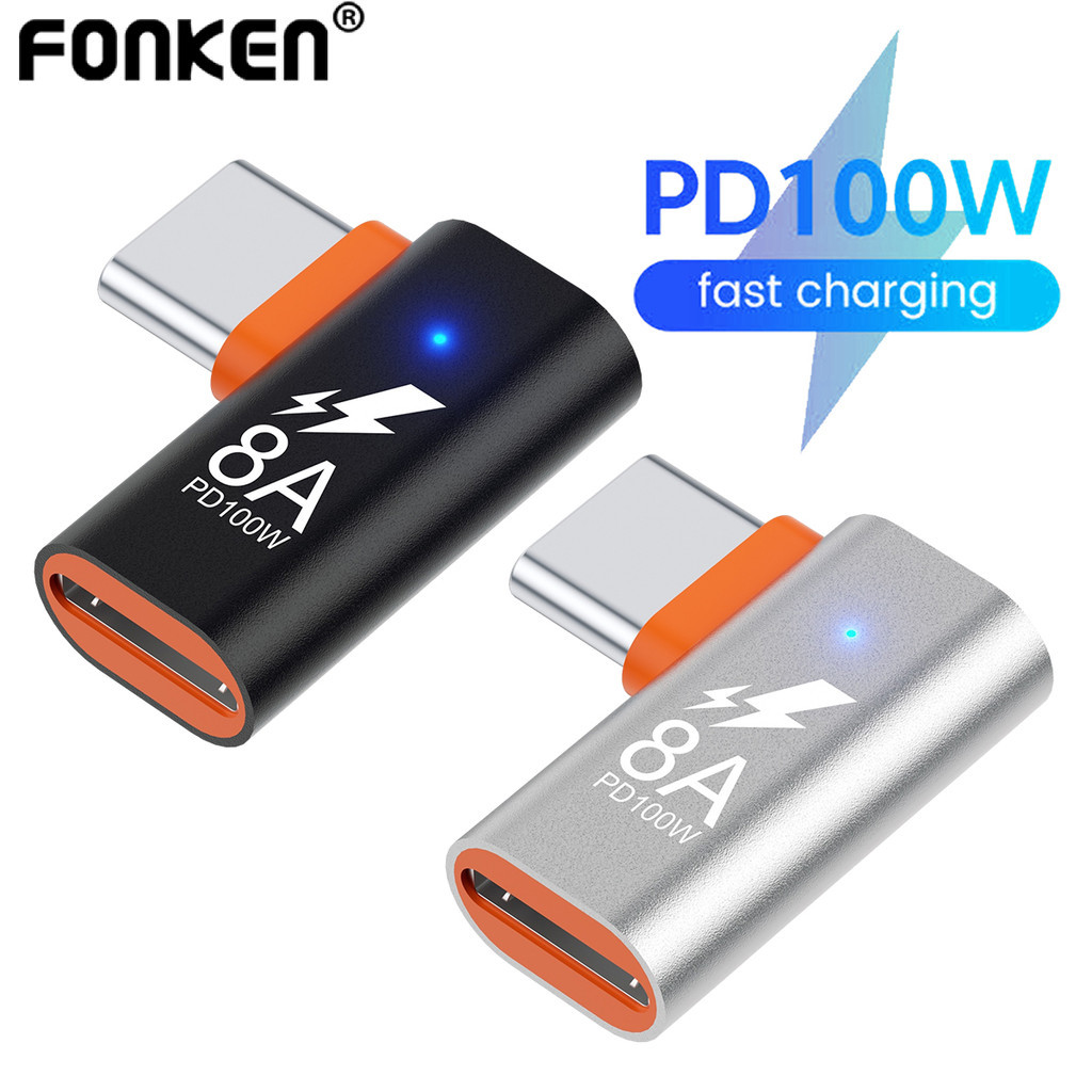 Fonken USB C Elbow Charging Adapter Type C Male To 8Pin Female Data ...