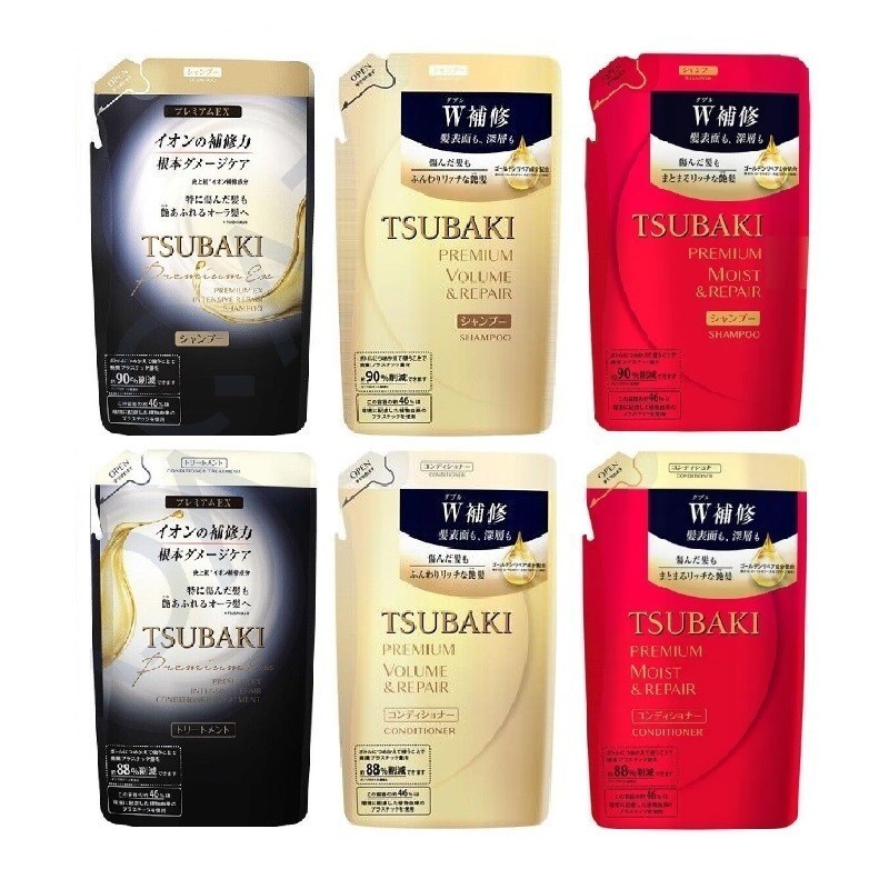 Tsubaki Hair Shampoo Conditioner Refill Pack Premium EX Intensive ...