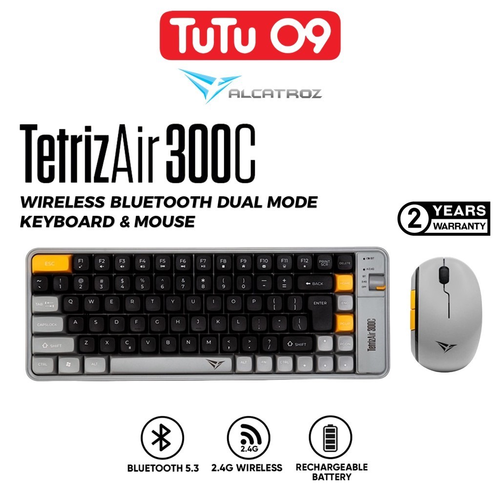 Alcatroz Tetriz Air 300C Bluetooth 5.3 Wireless Dual Mode Wireless Type ...