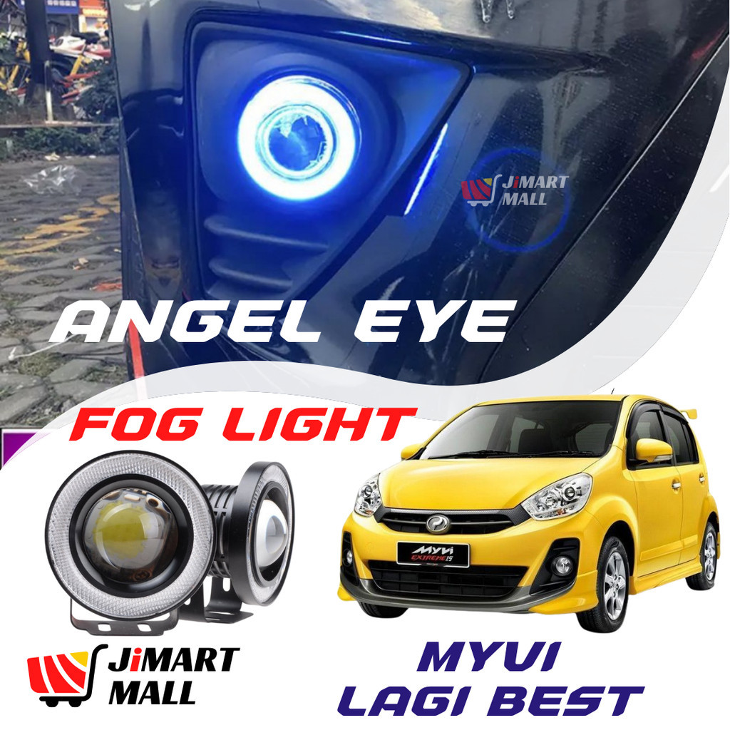 MYVI LAGI BEST ANGEL EYE LED FOG LAMP SPOTLIGHT Halo Ring COB Light ...